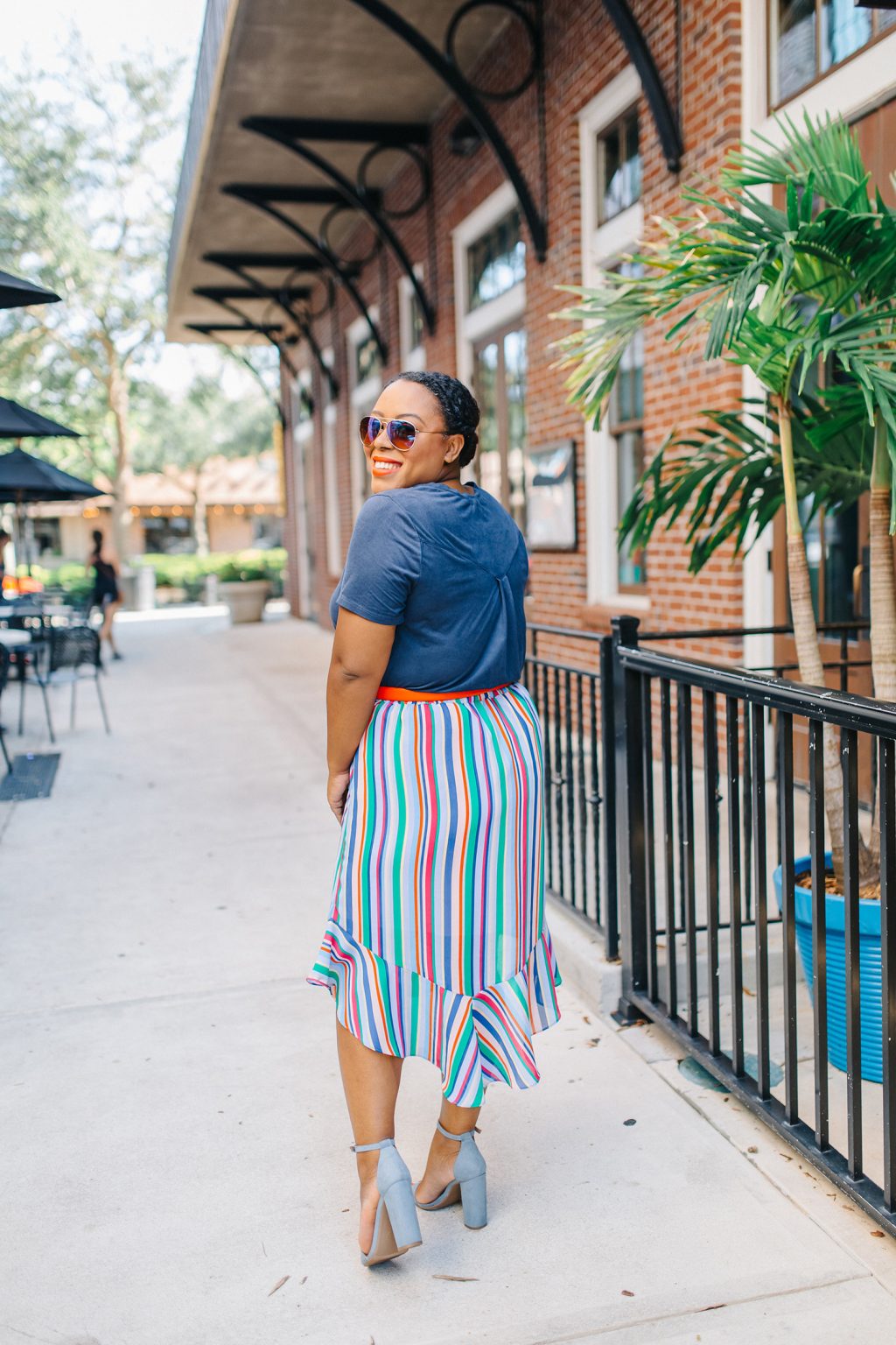 Colorful Striped Skirt - Bianca Dottin - Orlando Fashion Blogger