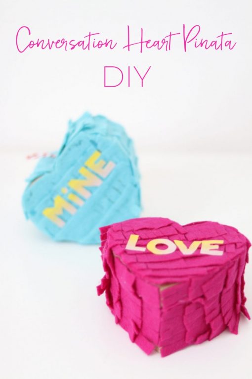DIY Conversation Heart Mini Pinatas - Bianca Dottin